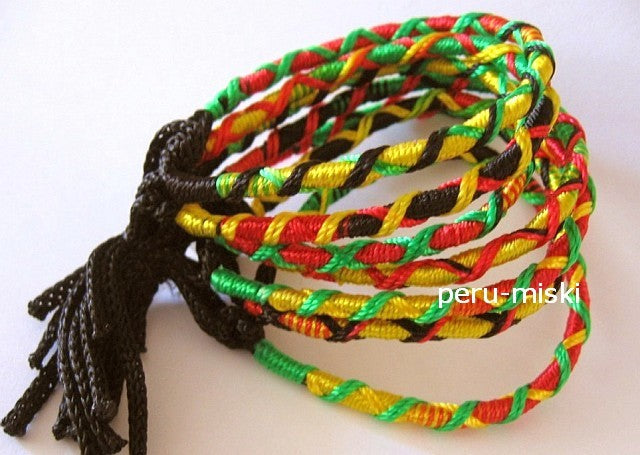 Rasta Friendship Bracelets Criss Cross, 30 or 100 pcs – Peru Miski
